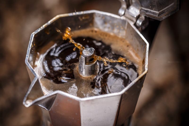 Italian Traditional Coffee Maker Stock Photo - Image of metal, drink ...