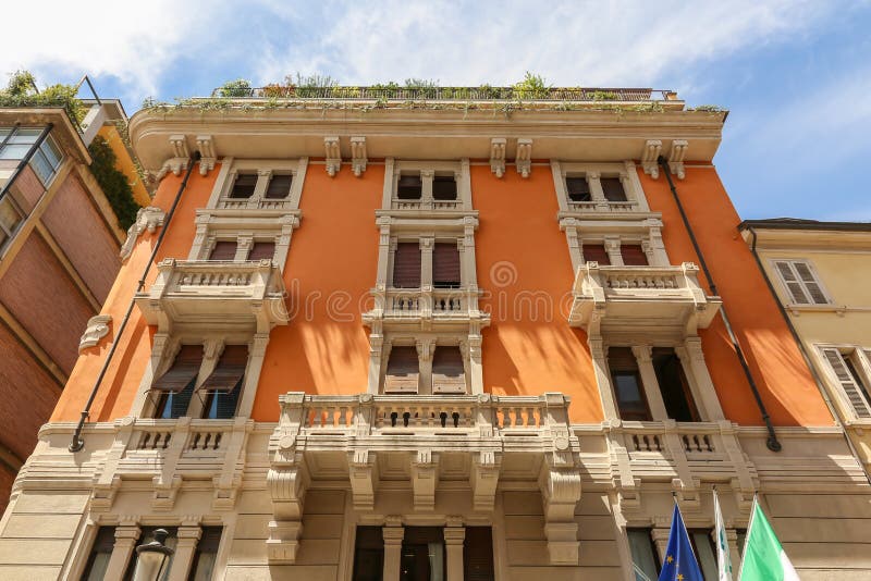 Italian traditional facade stock image. Image of house - 75133265