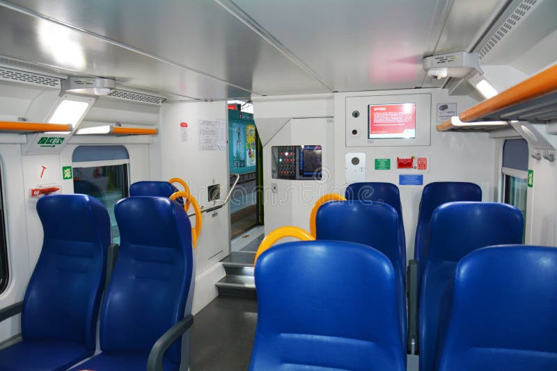 Italian train, inside editorial stock image. Image of trains - 79764809