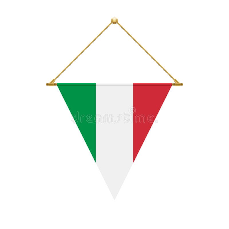 Italian Triangle Flag Hanging, Illustration Stock Vector - Illustration ...