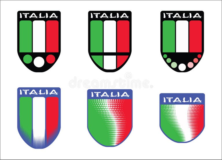 Italian tricolor emblems stock illustration. Illustration of country ...