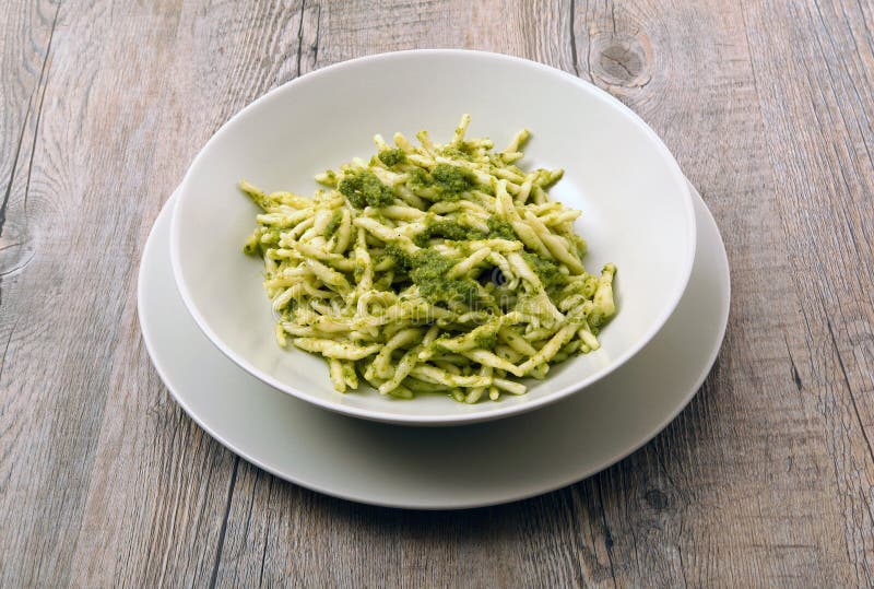 Italian Troffie with Pesto Sauce Stock Image - Image of specialties ...