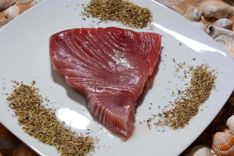 Italian tuna steak stock image. Image of prized, cuttlefish - 175081439