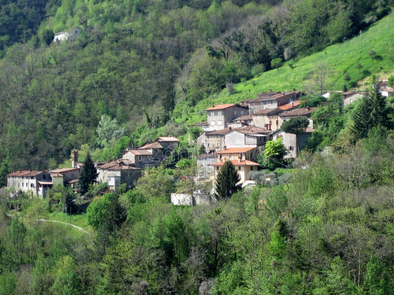 Italian hillside village stock photo. Image of country - 29204230