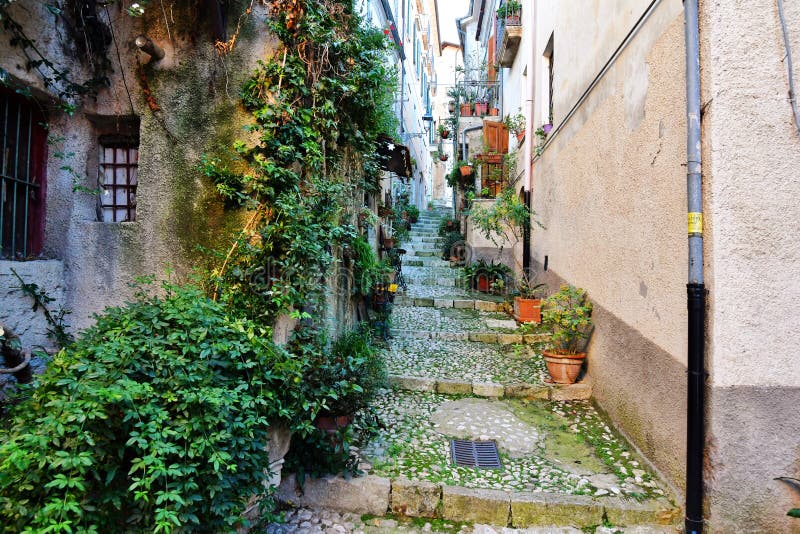 The Italian Village of Atina. Stock Photo - Image of houses, city ...