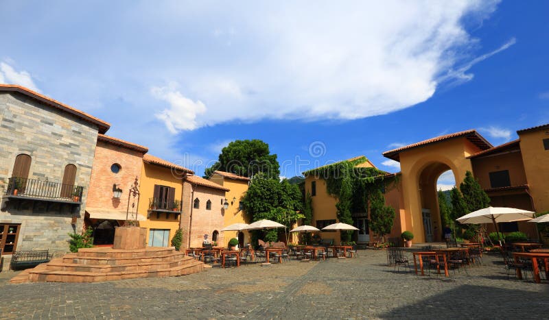 Italian village style stock image. Image of exterior - 54506087