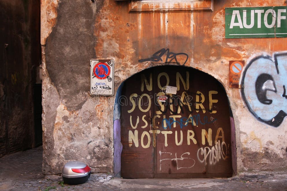 Italian wall with graffiti stock image. Image of signs - 25351531