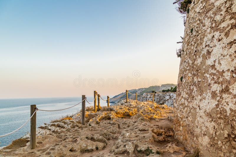 Italian watchtower stock image. Image of stones, apulia - 66053629