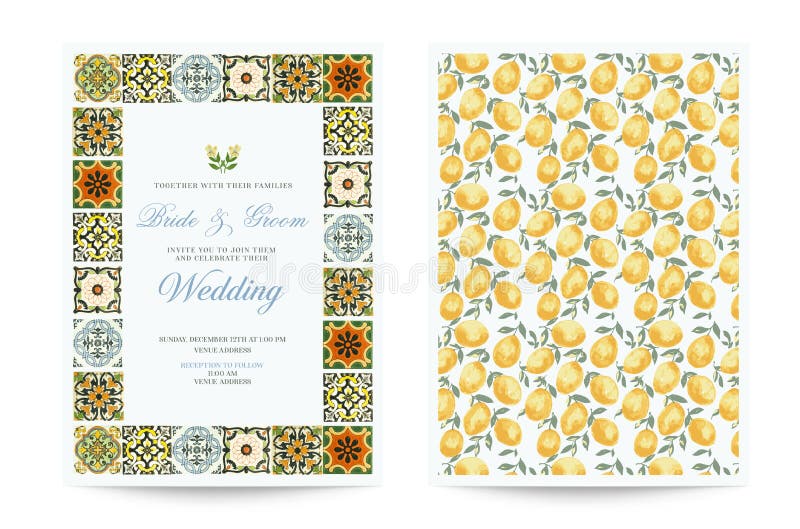 Italian Wedding Invitation Card, Bridal Shower with Lemons Theme and ...