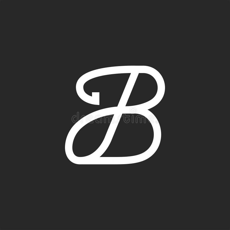 Italic Letter B Initial Logo Calligraphic Monogram Design, Handwritten ...