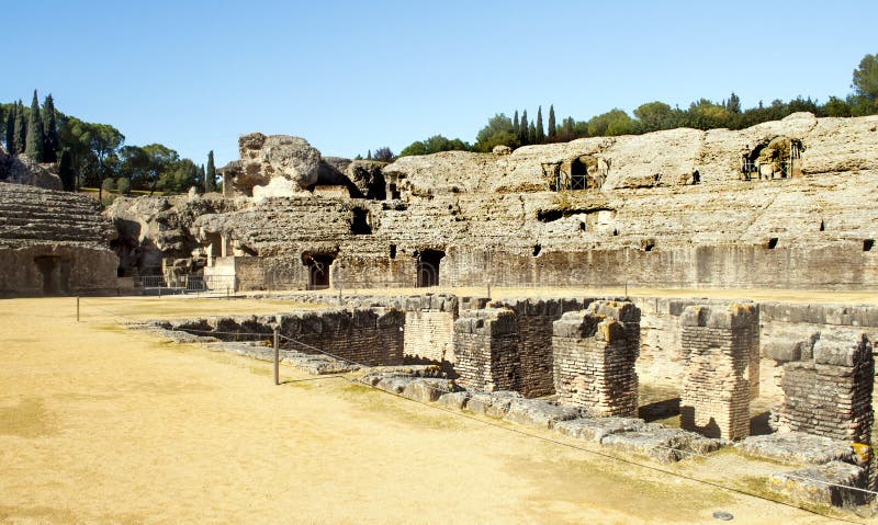 Italica Coliseum stock image. Image of city, place, empire - 27726069