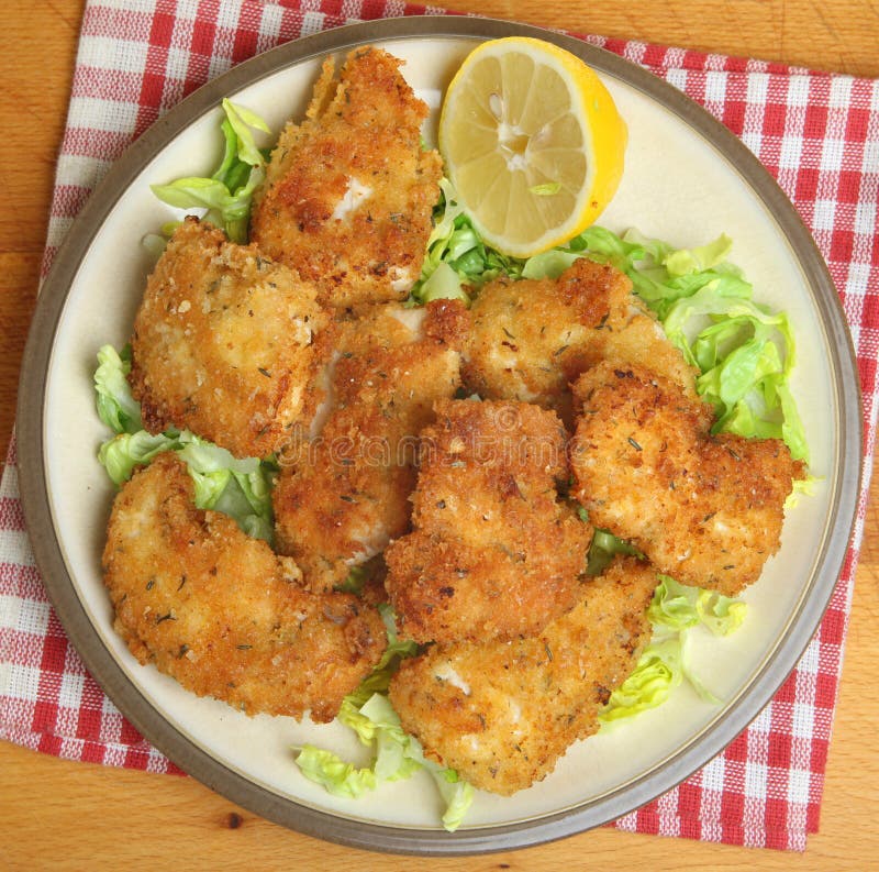 Italiener Fried Chicken Fillets Stockbild - Bild von oregano ...