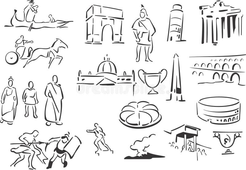 Italy pictograms stock vector. Illustration of place - 22748340