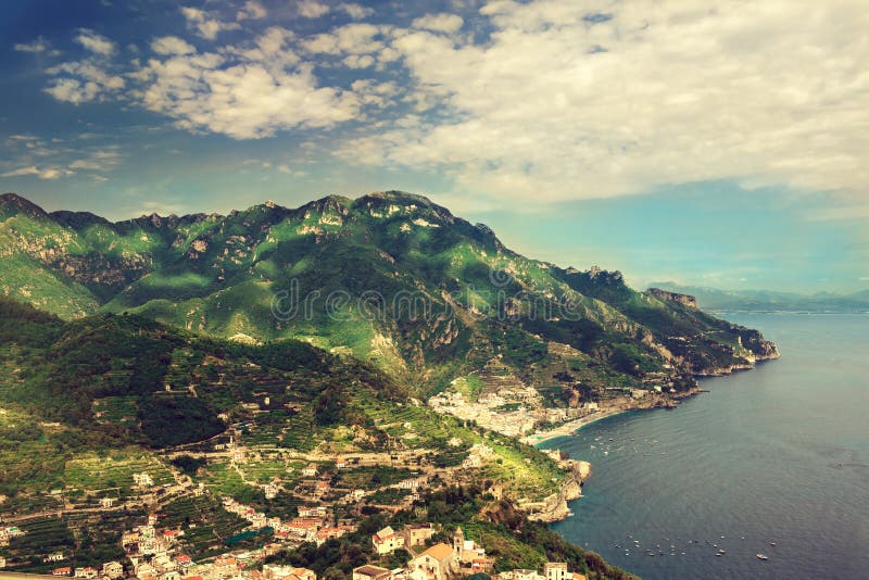 Italy, Amalfi Coast, Ravello. Stock Image - Image of beach, lying: 70442845