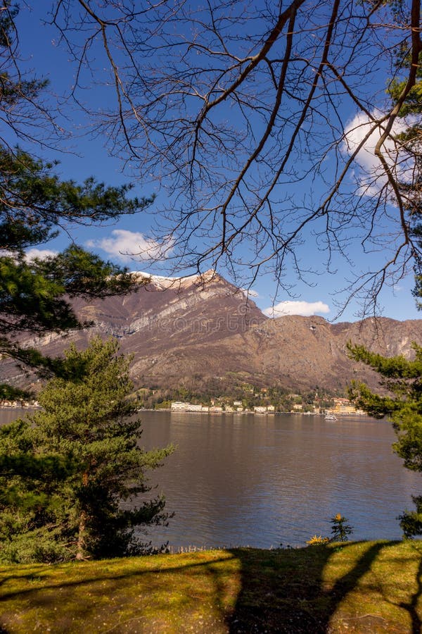 Italy, Bellagio, Lake Como, a View of a Lake Surrounded by Trees Stock ...