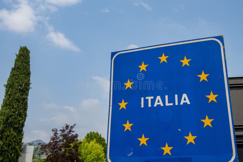 Italy Border stock image. Image of roadway, italy, italian - 301352495