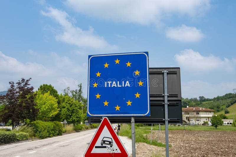 Italy Border stock image. Image of travel, direction - 301352533