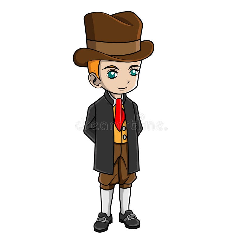 Cartoon Boy Wearing Italian Costume Stock Vector - Illustration of ...