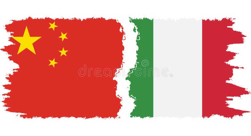 Italy and China Grunge Flags Connection Vector Stock Vector ...