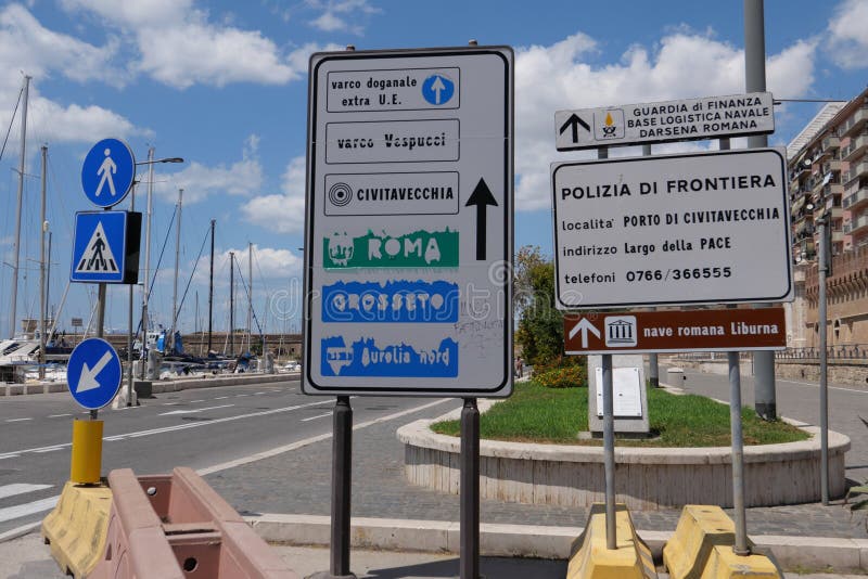 ITALY CIVITAVECCHIA JUNE 26 2023 SIGN Editorial Image - Image of 2023 ...