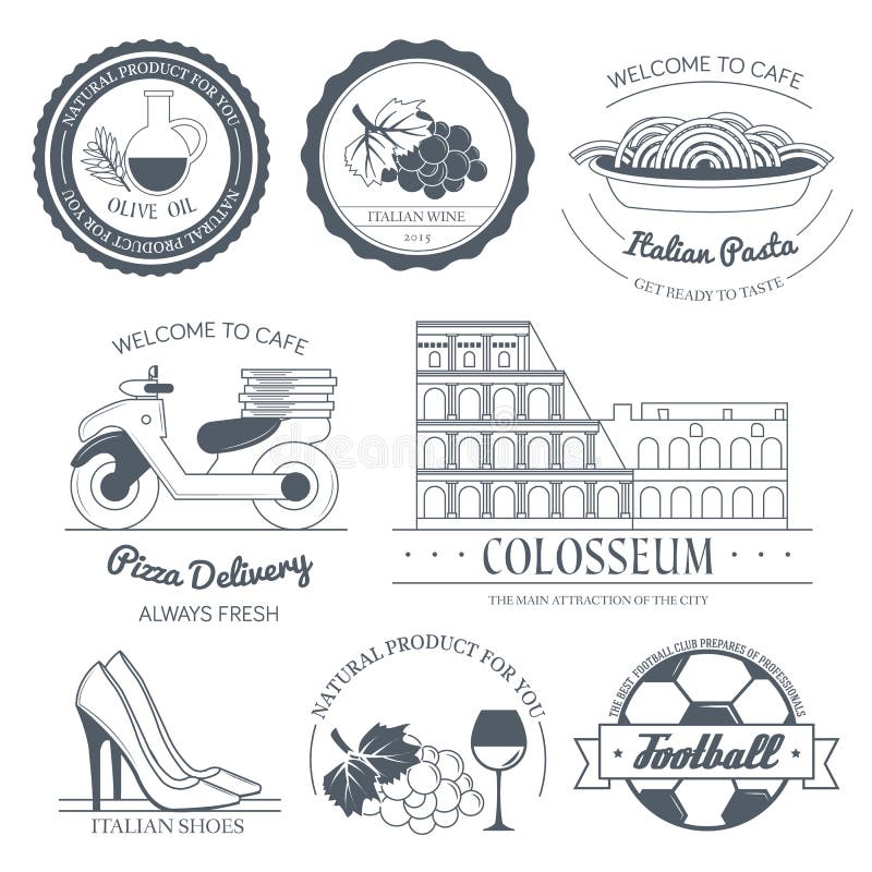 Italy Country Set Label. Template of Emblem Element for Your Product or ...