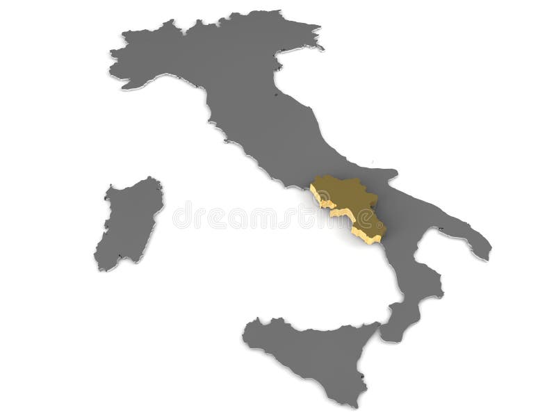 Campania Red Highlighted in Map of Italy Stock Illustration ... Campania Red Highlighted in Map of Italy Stock Illustration ...