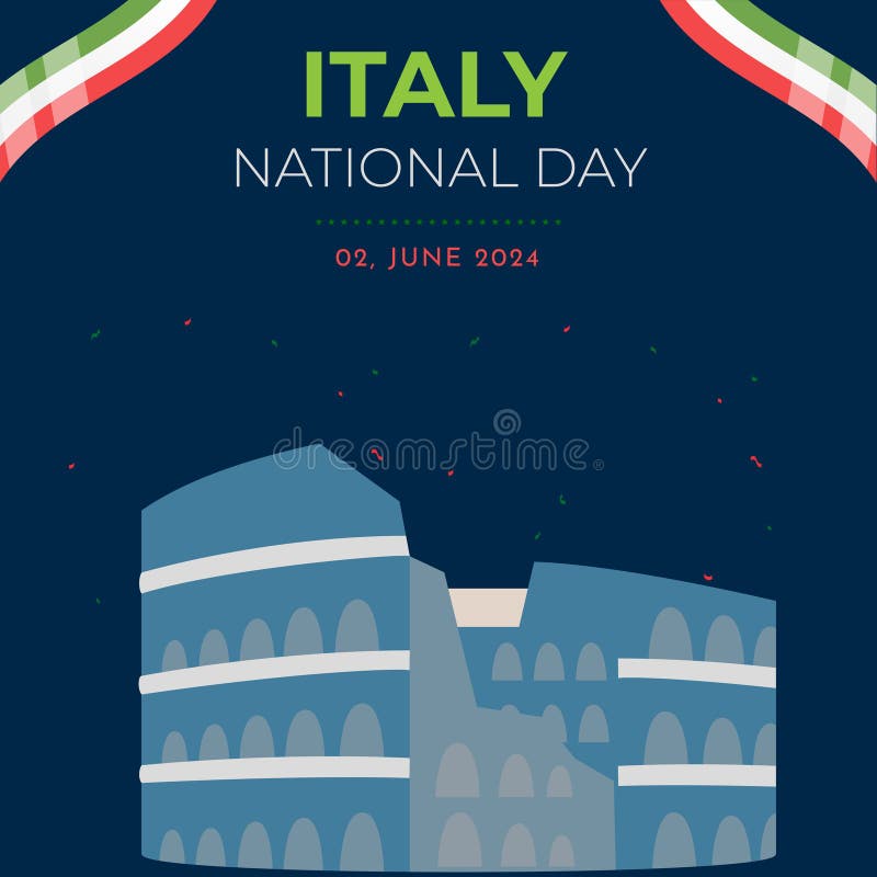 Italy National Day Social Media Post with Italian Flag . Landmark of ...