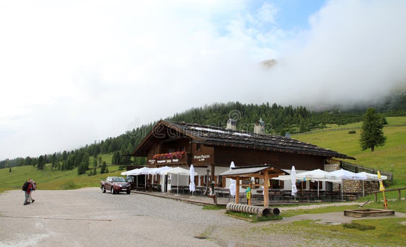 Italy, Dolomites / Mountain Hut Editorial Stock Photo - Image of italy ...