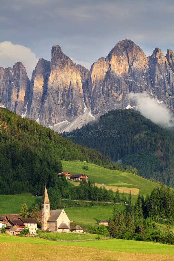 Italy Dolomites - Val Di Funes Stock Photo - Image of church, europe ...