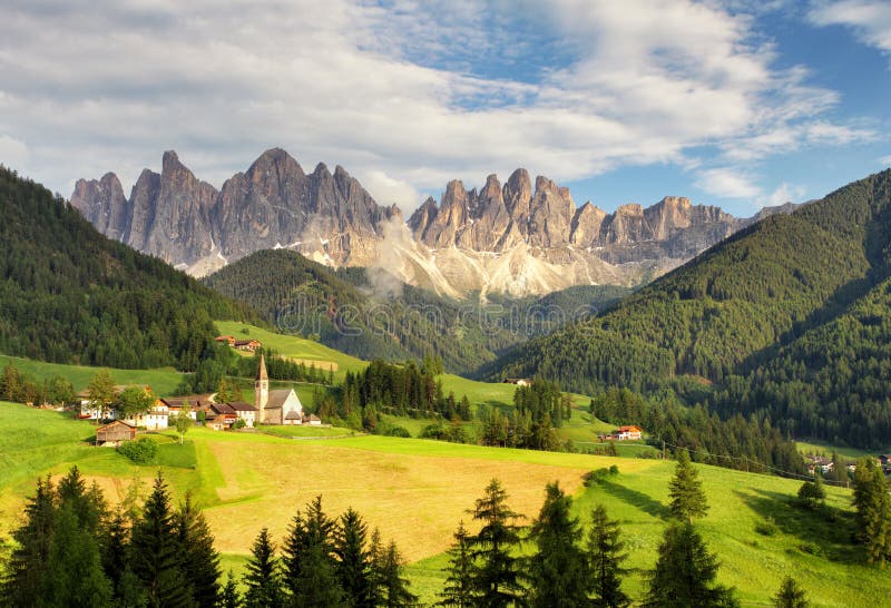 Italy Dolomites - Val Di Funes Stock Photo - Image of magdalena, autumn ...