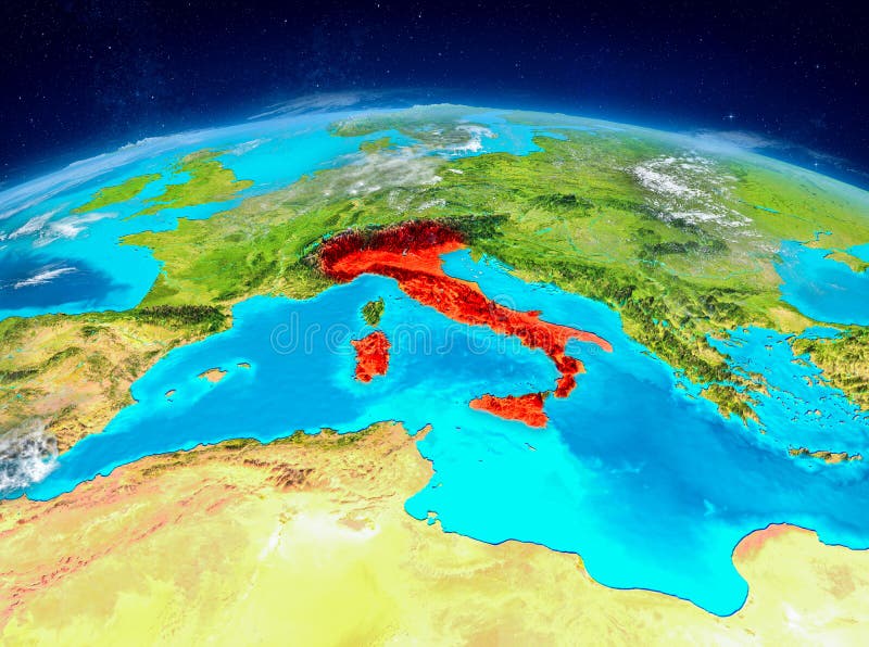 Italy on Earth stock illustration. Illustration of atmosphere - 112175347