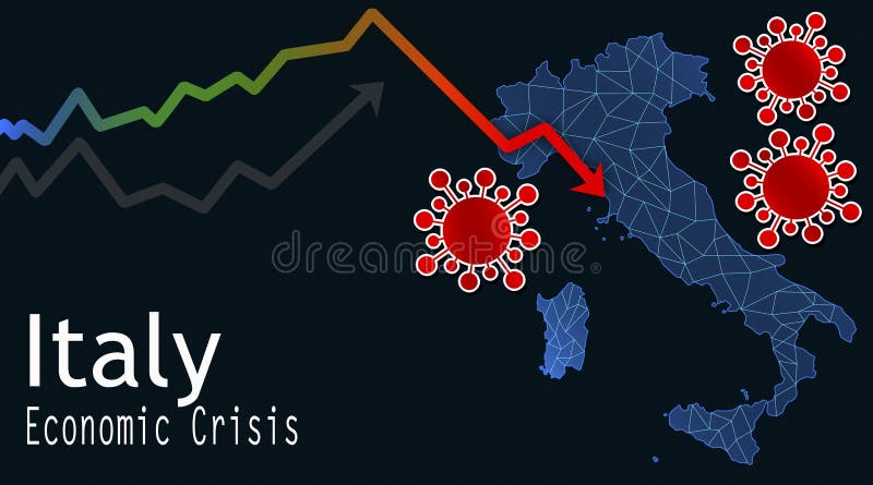 Italy Economic Crisis Due To Virus Stock Illustration - Illustration of ...