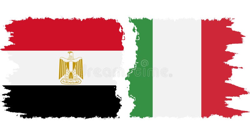 Italy and Egypt Grunge Flags Connection Vector Stock Vector ...