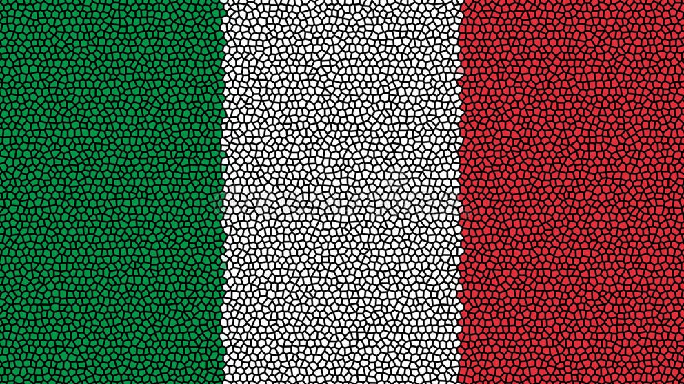 Italy Flag in an Abstract Mosaic Style, Creative Geometric Tile ...