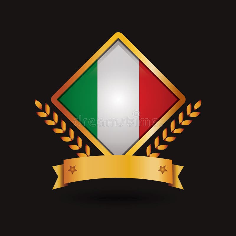 Italy Flag Badge. Vector Illustration Decorative Design Stock Vector ...