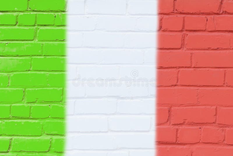 Italy flag bricks wall stock photo. Image of country - 116358932