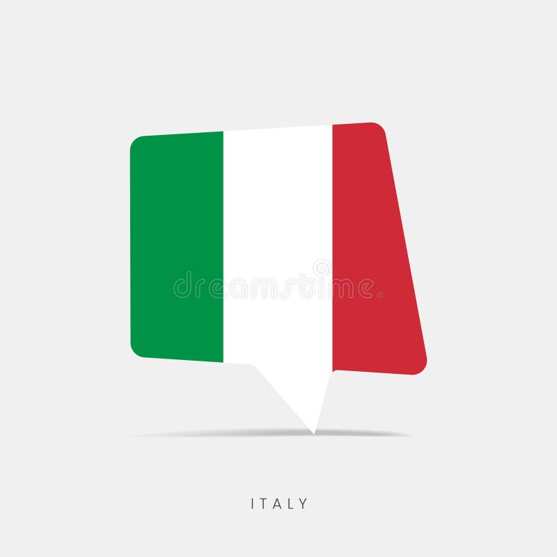 Italy Flag Bubble Chat Icon Stock Vector - Illustration of flat, travel ...