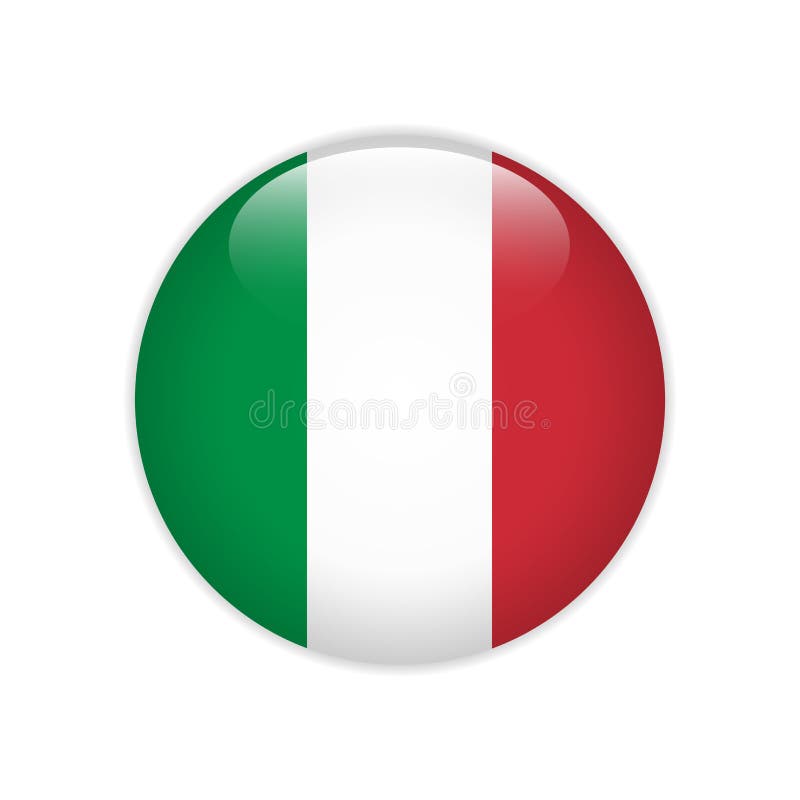 Italy flag on button stock vector. Illustration of artwork - 136380757