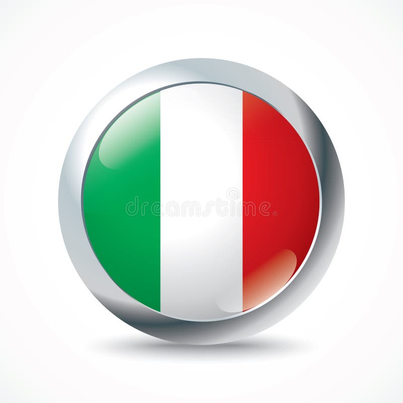 Italy flag button stock vector. Illustration of icon - 125165883