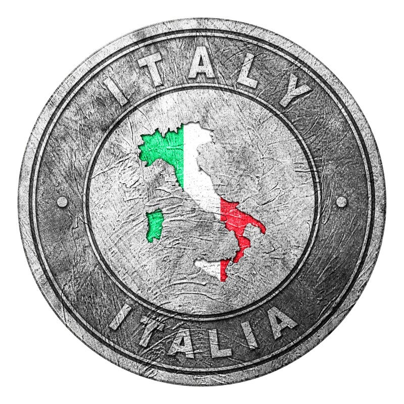 Italy Flag Button with Map stock illustration. Illustration of culture ...