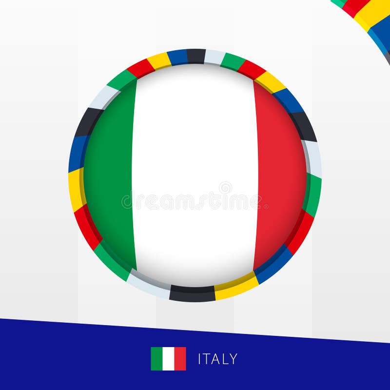 Italy Flag with Colorful Circle Border Stock Vector - Illustration of ...