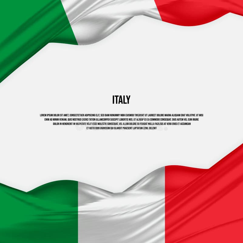 Italy Flag Design. Waving Italy Flag Made of Satin or Silk Fabric Stock ...