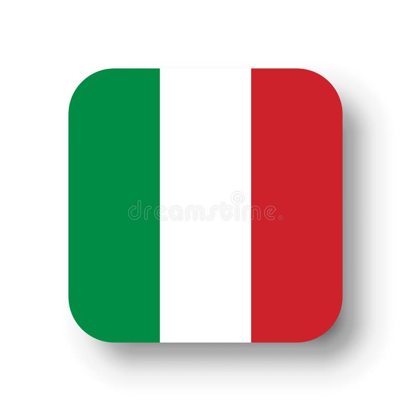 Rounded Square Vector Flag of Italy Stock Illustration - Illustration ...
