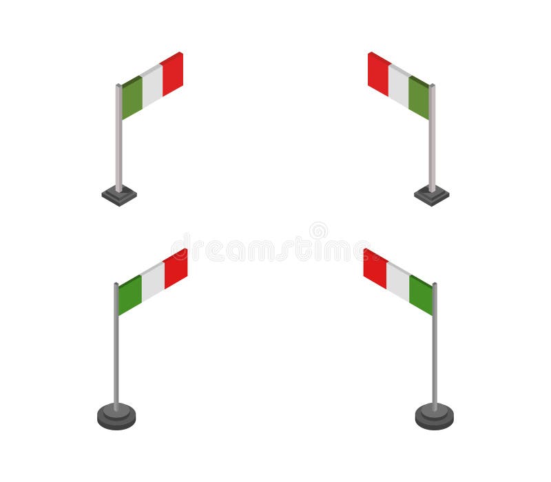 Italy Flag Icon Illustrated in Vector on White Background Stock ...