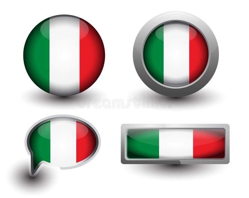 Italy flag icons stock vector. Illustration of isolated - 49379673