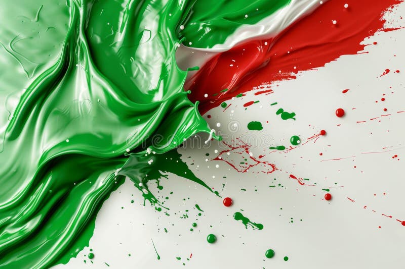 Italy Flag Illustration with Paint Splashes. Generative AI. Stock ...