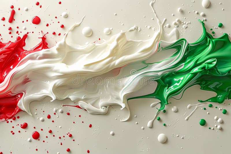 Italy Flag Illustration with Paint Splashes. Generative AI. Stock ...