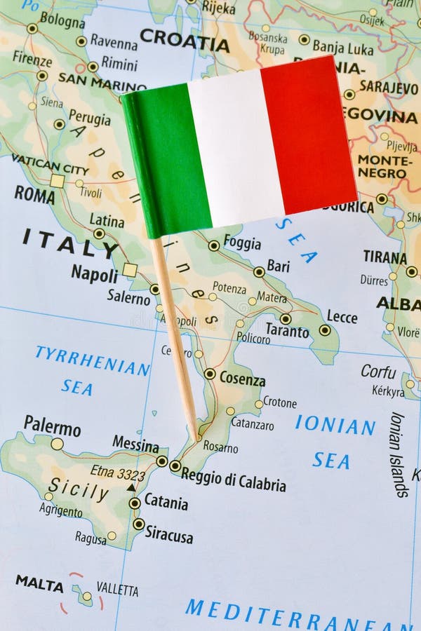 Italy Map Flag