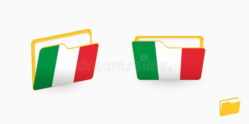Italy Flag on Two Type of Folder Icon Stock Vector - Illustration of ...