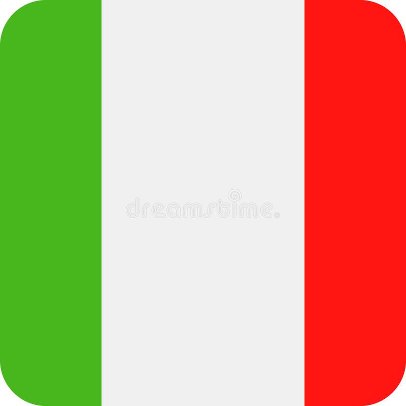 Italy Flag Vector Square Flat Icon Stock Illustration - Illustration of ...
